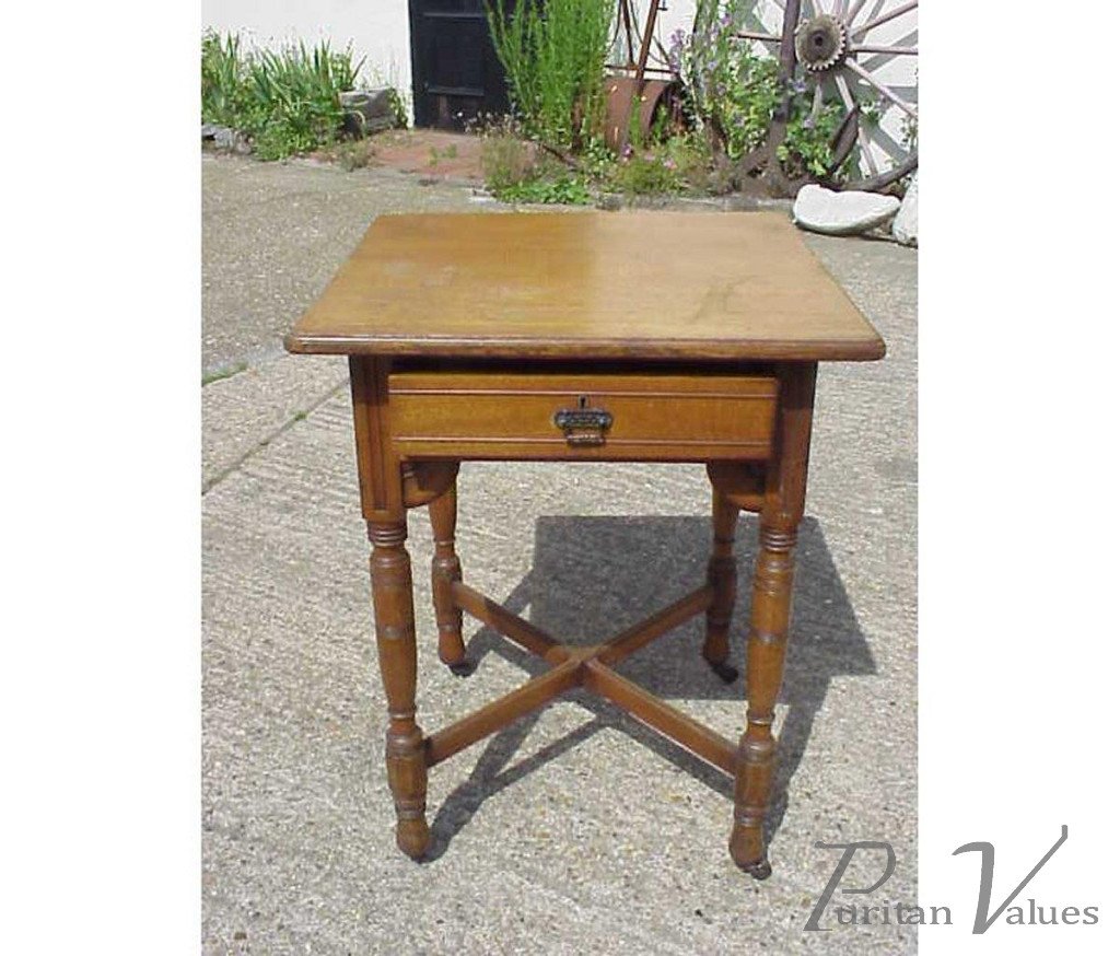 Bruce Talbert Attributed,. Gothic Revival Oak Side Table With Upper ...