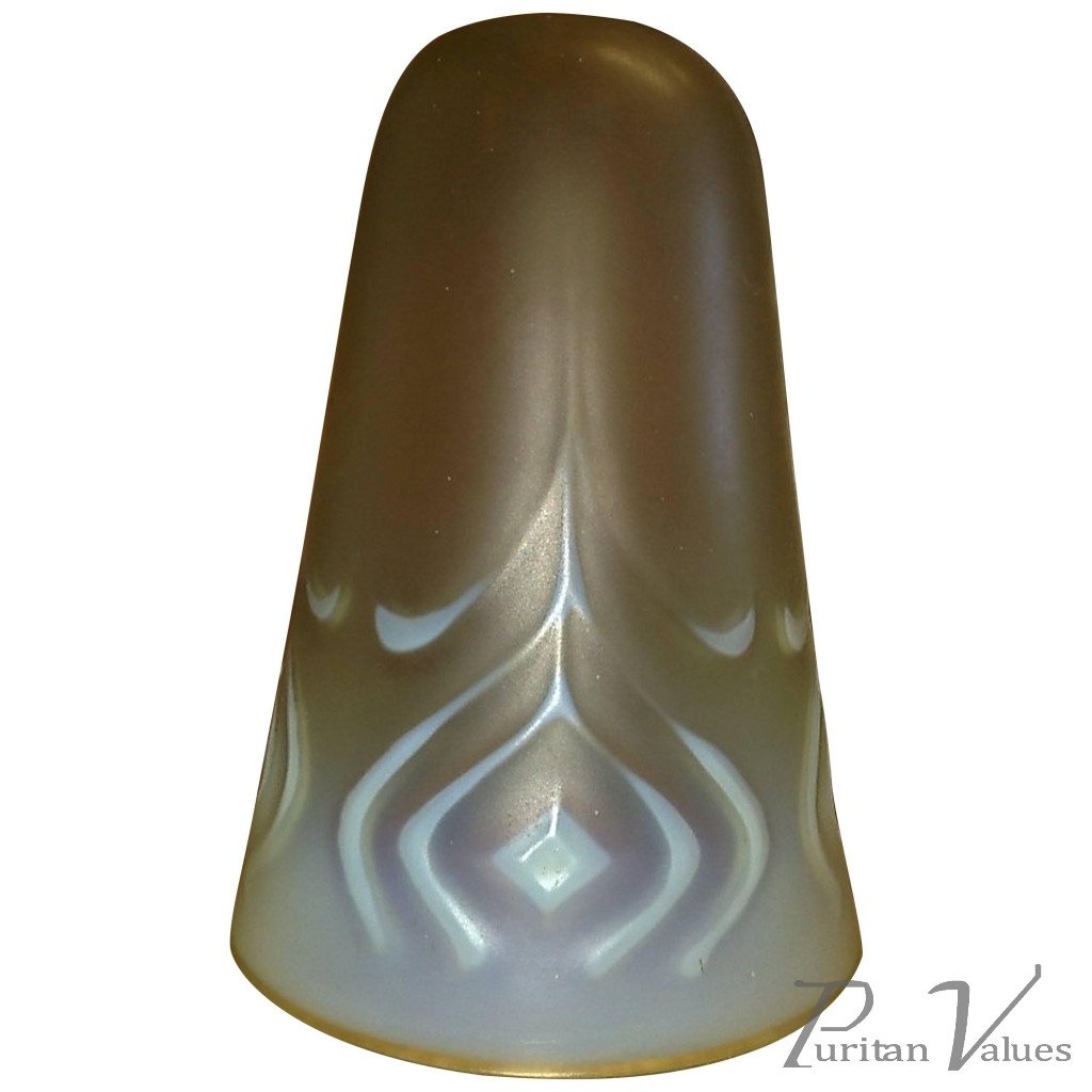 A Single Arts & Crafts Vaseline/Uranium Glass Shade with Stylised ...