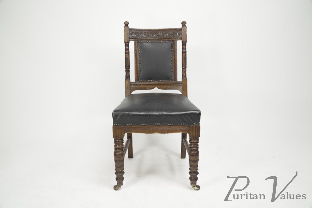 Thomas Jeckyll Style a Pair Aesthetic Movement Oak Dining Chairs with ...