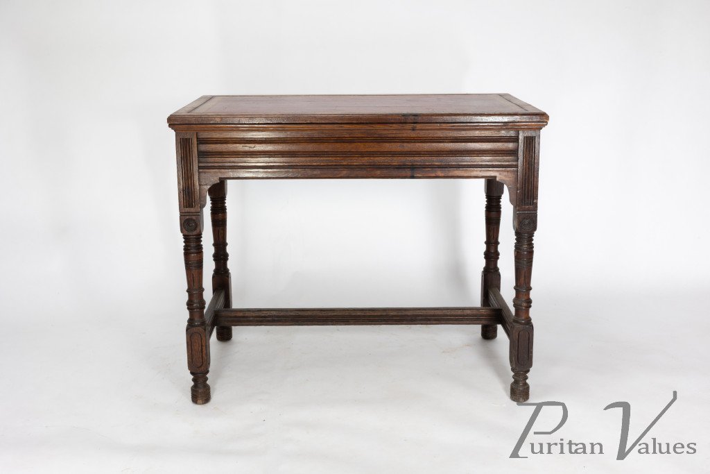 Bruce Talbert for Gillow and Co. A Gothic Revival Oak and Leather ...