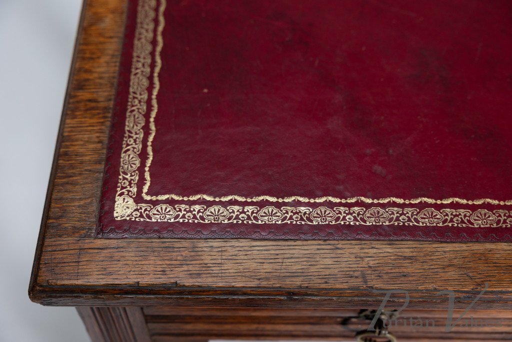 Bruce Talbert for Gillow and Co. A Gothic Revival Oak and Leather ...