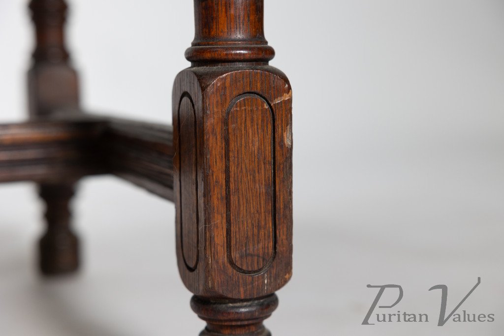 Bruce Talbert for Gillow and Co. A Gothic Revival Oak and Leather ...