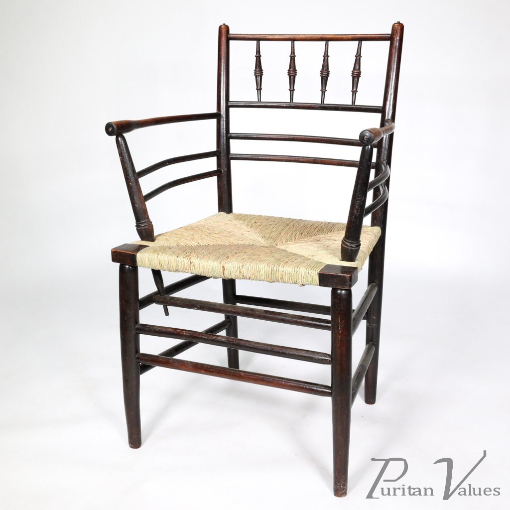 William Morris. A classic Sussex Arts and Crafts ebonized armchair from ...