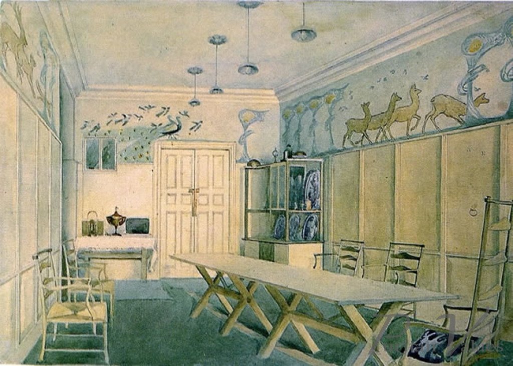 C R Ashbee. An Arts and Crafts rush seat ladder back armchair - For ...